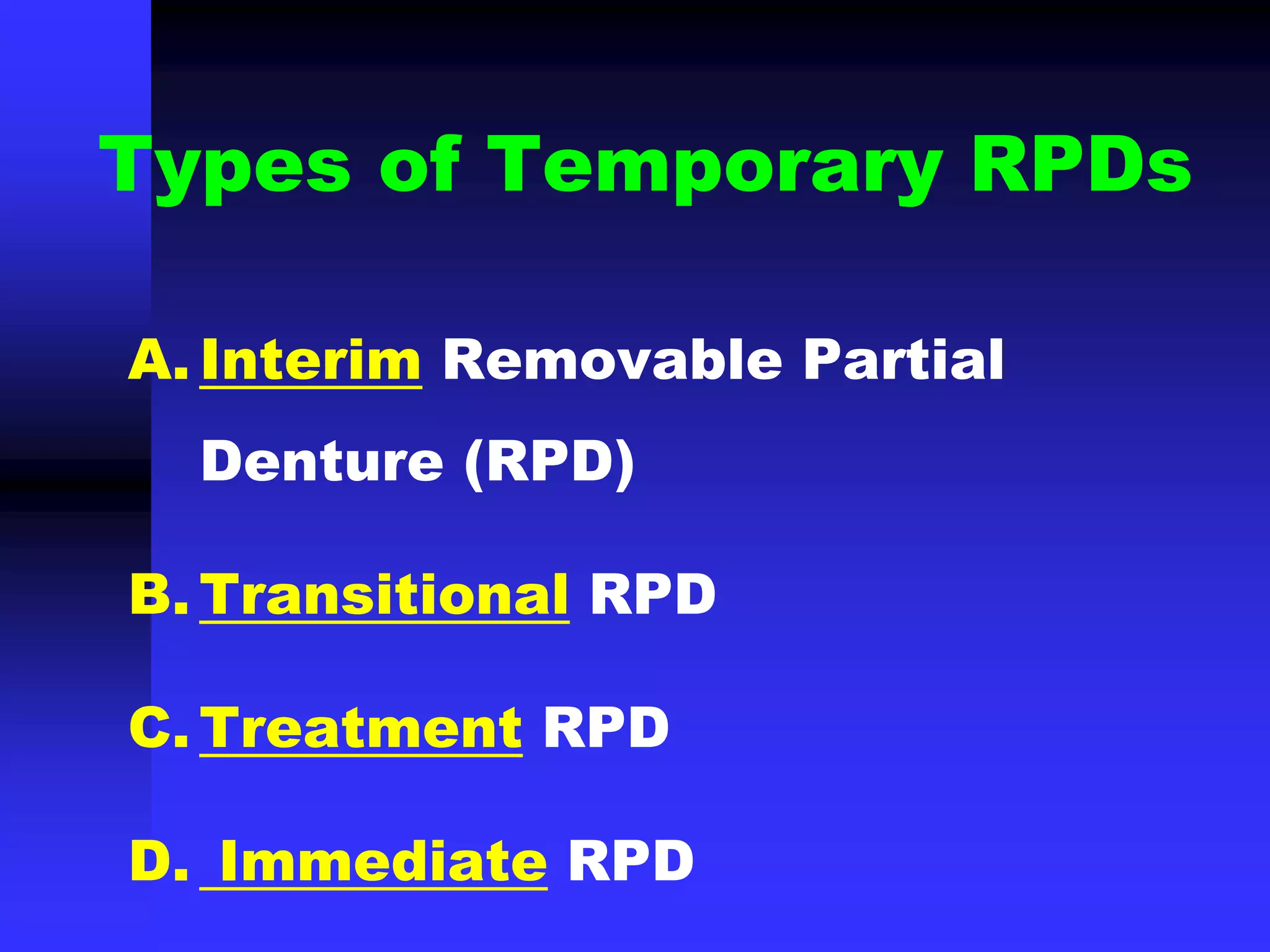 Temporary removable partial dentures | PPT