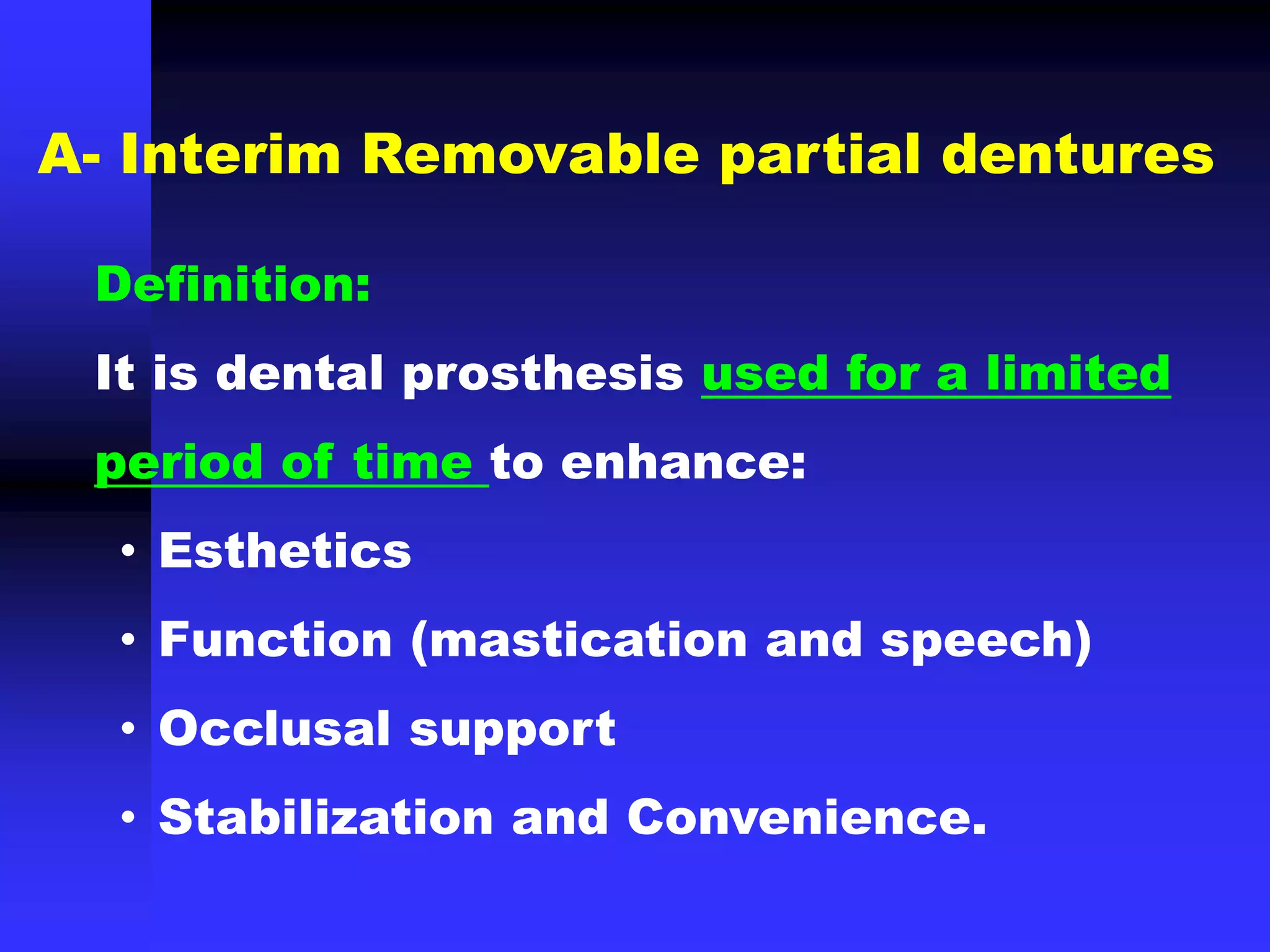 Temporary removable partial dentures | PPT