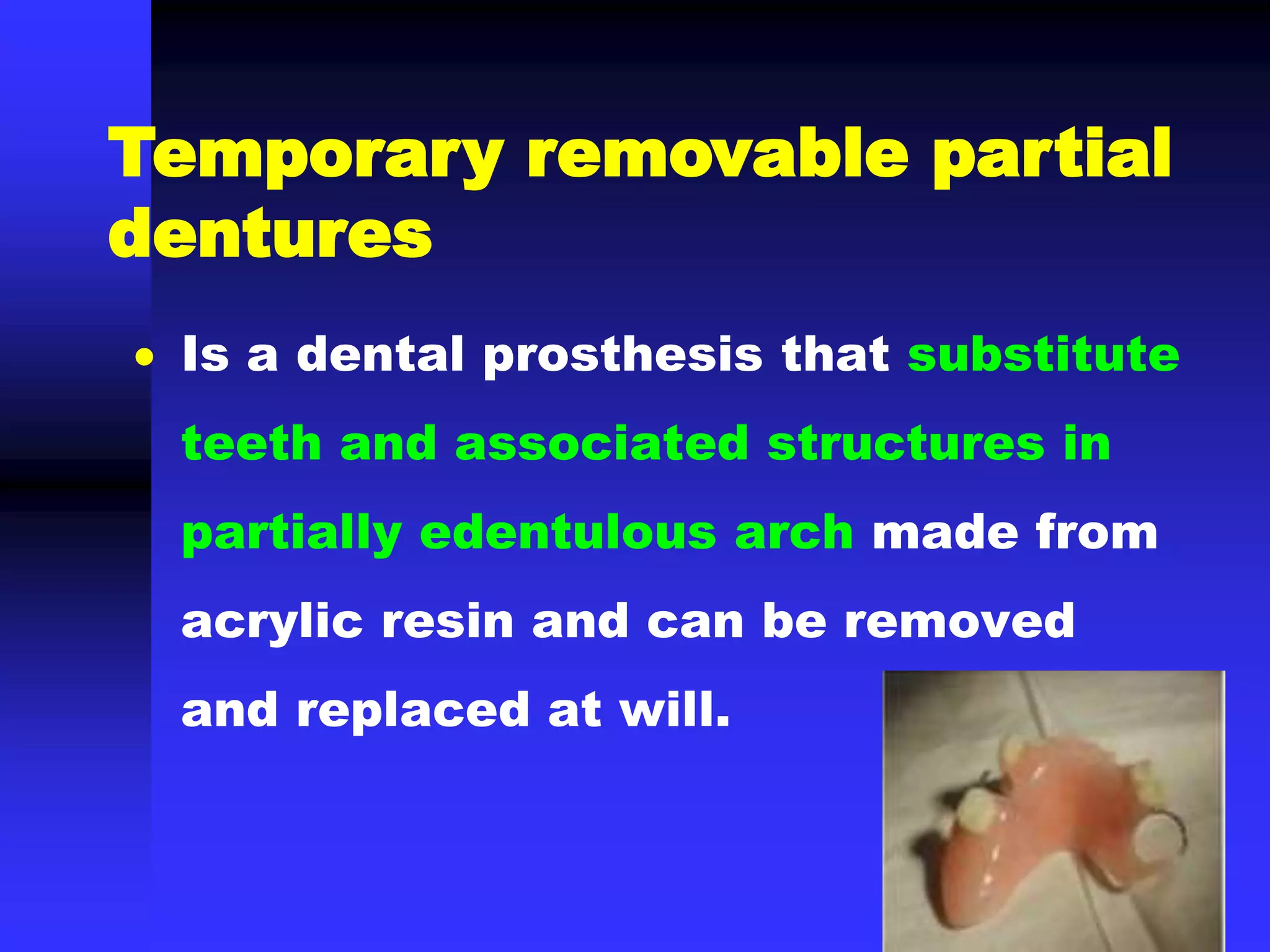 Temporary removable partial dentures | PPT