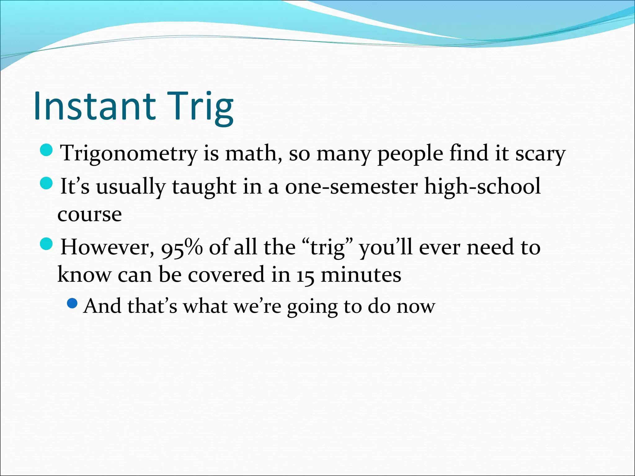 introduction to trigonometry | PPT