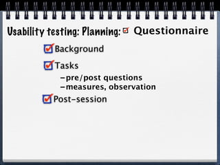 usability testingplanning | PPT