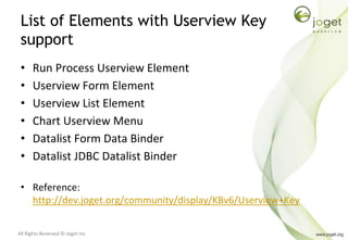 Joget Workflow v6 Training Slides - 21 - Userview Key | PPTX