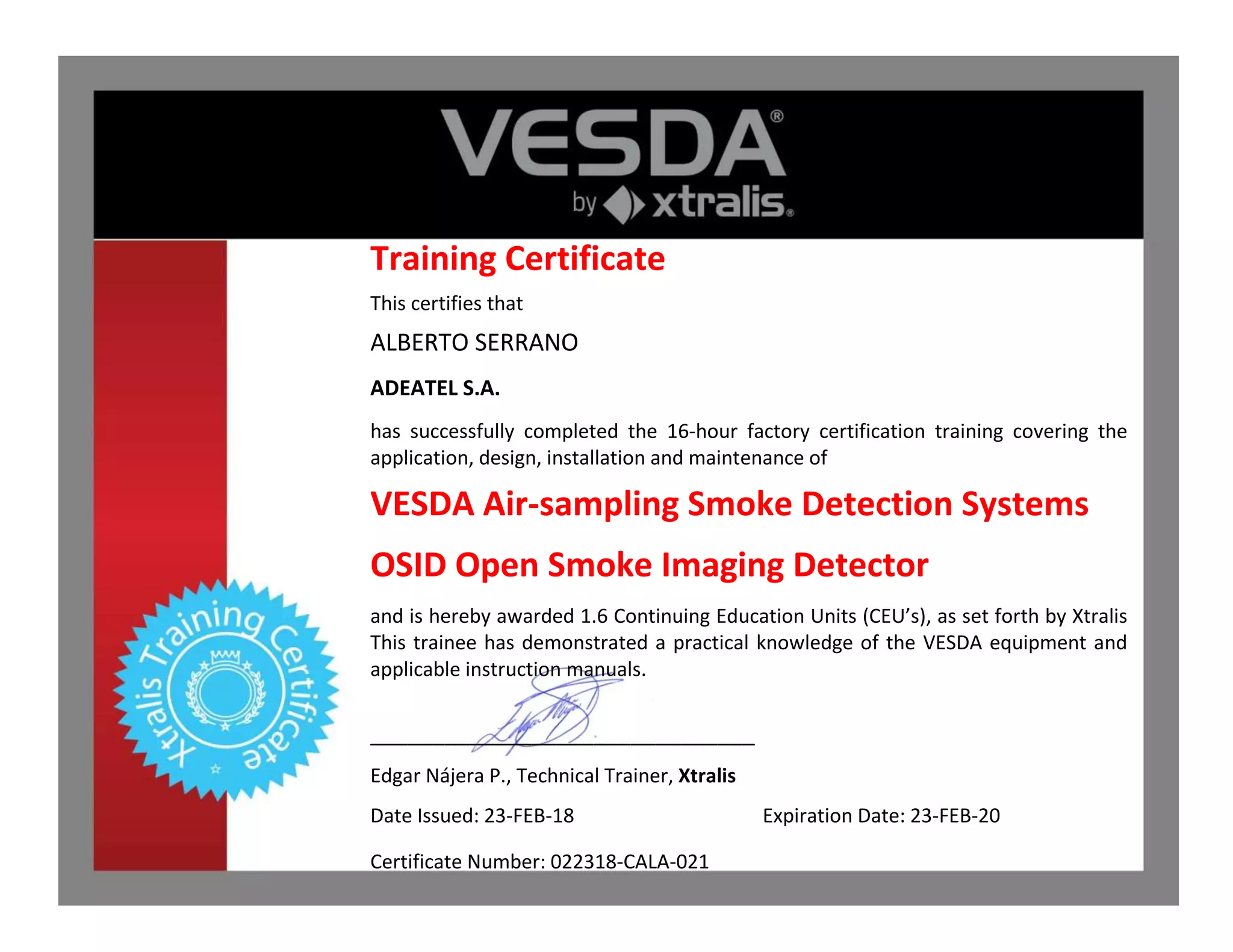 VESDA AIR-SAMPLING SMOKE DETECTION SYSTEMS OSID OPEN SMOKE IMAGING ...