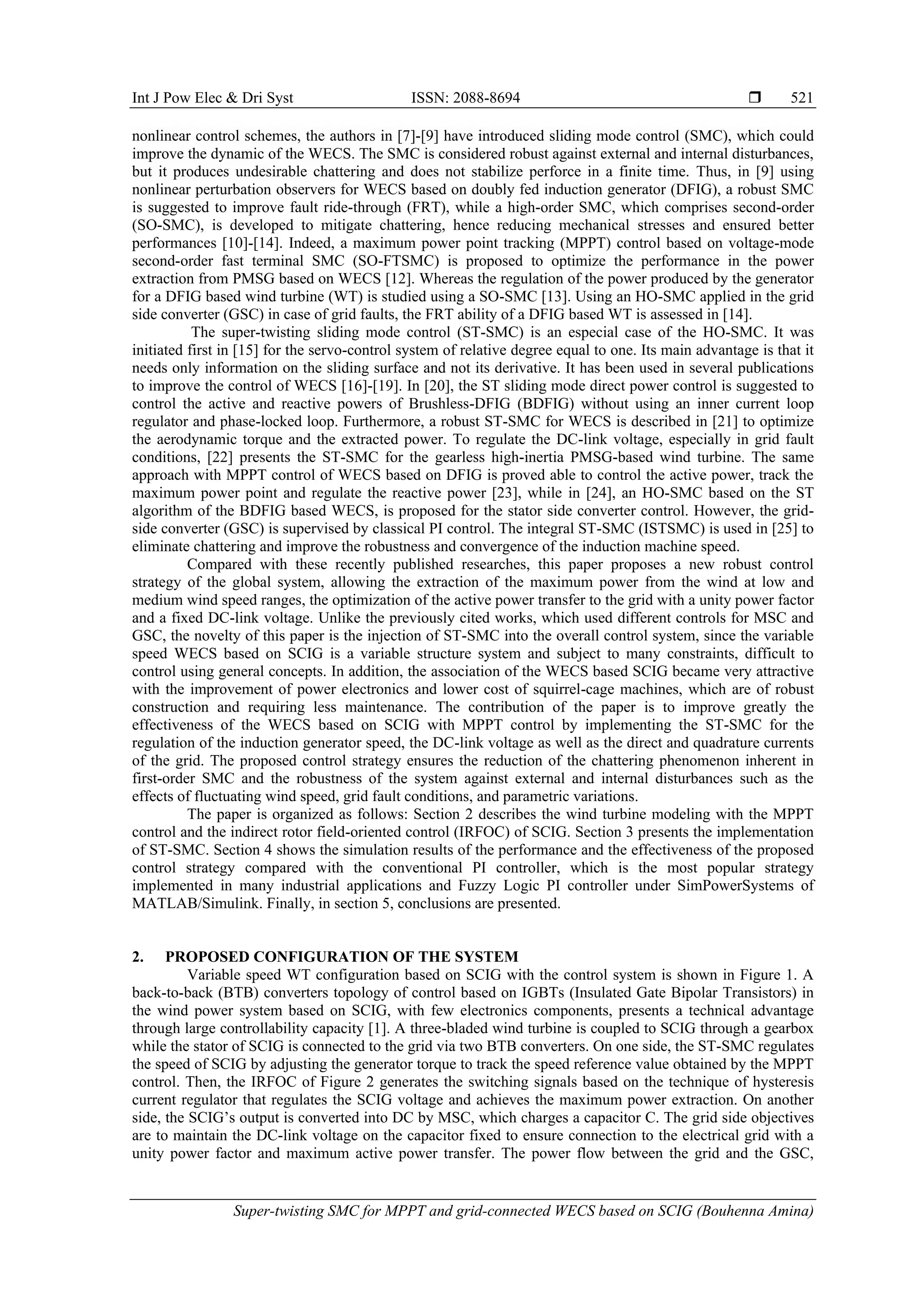 Super Twisting Smc For Mppt And Grid Connected Wecs Based On Scig Pdf