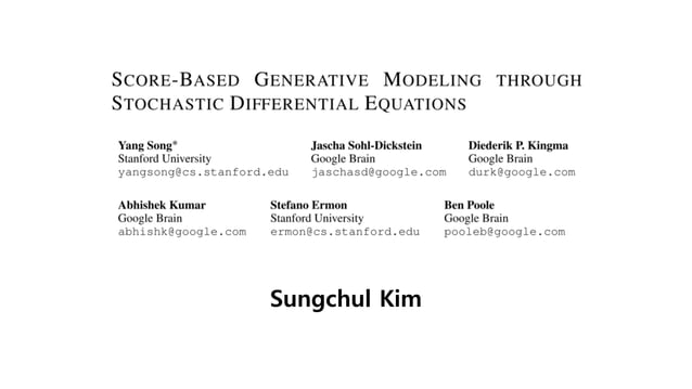 Score based Generative Modeling through Stochastic Differential ...