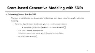 Score based Generative Modeling through Stochastic Differential Equations | PPT