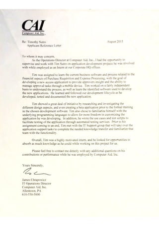 CAI Reference letter | PDF