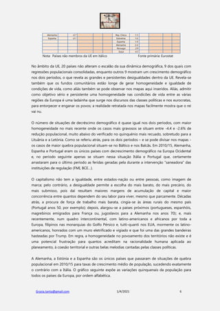 Demografia na Europa – um mundo de desigualdades | PDF