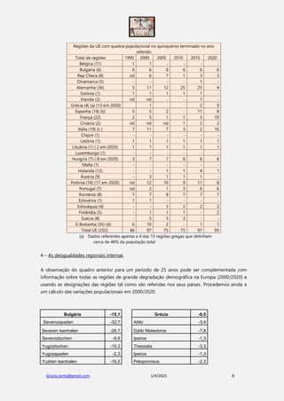 Demografia na Europa – um mundo de desigualdades | PDF