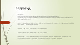 Konsep dasar etika profesi guru dan kode etik guru | PPTX