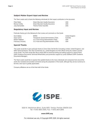 Gamp Rdi Good Practice Guide Data Integrity By Design Ispe Headquarters ...