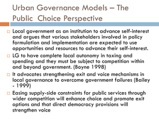 Urban Governance - Rational, Theories | PDF