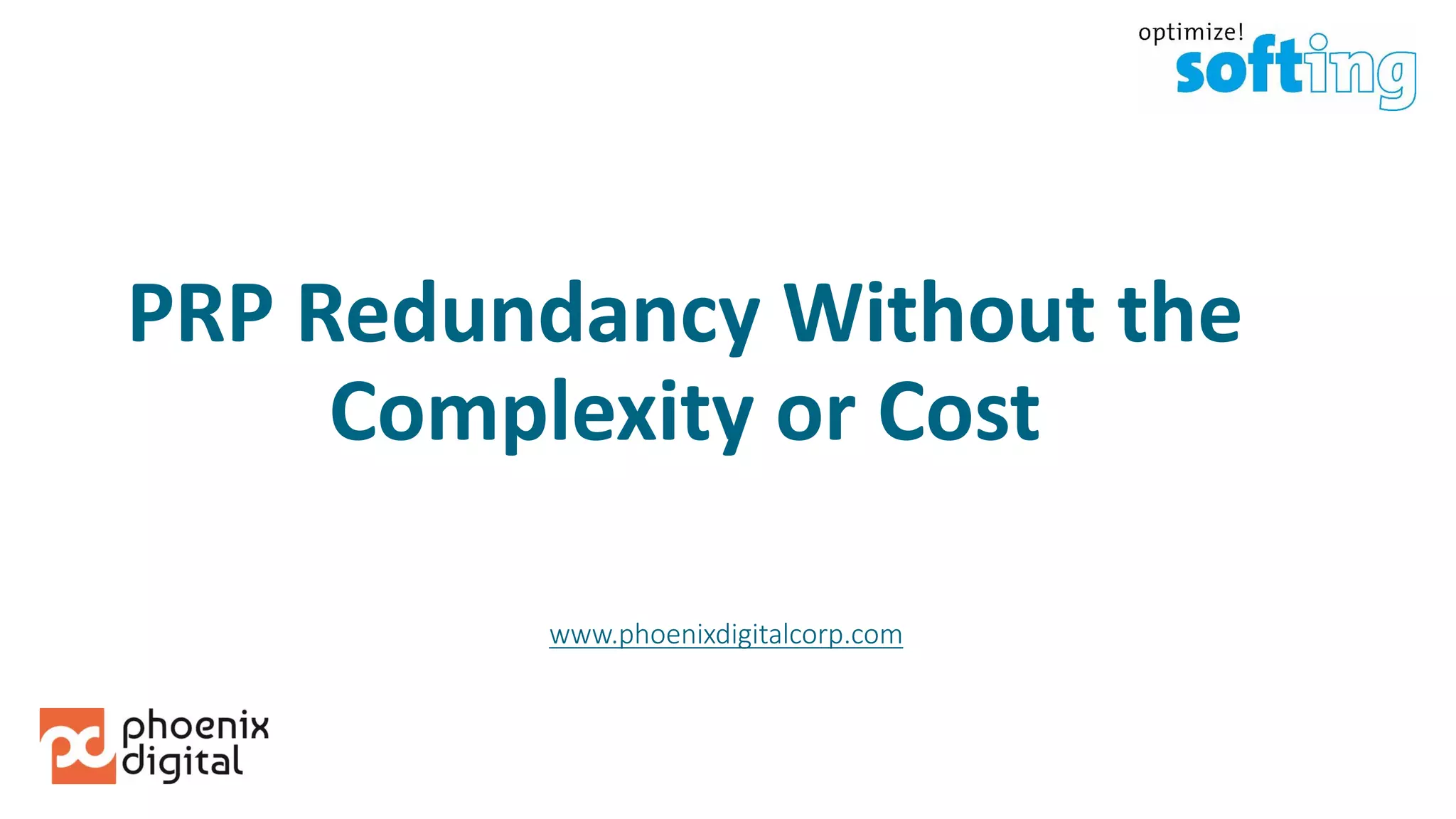 PRP Redundancy Without the Complexity or Cost | PDF