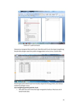 Laporan Praktikum TI Semester 1: Microsoft Word dan Excel | DOCX