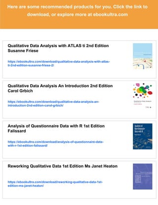 Qualitative Data Analysis With Atlas ti 2nd Edition Susanne Friese | PDF