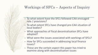 Working of State Finance Commissions in India | PDF