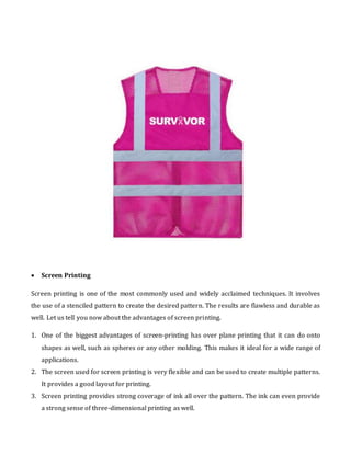 3 common printing methods for custom work uniforms | DOCX