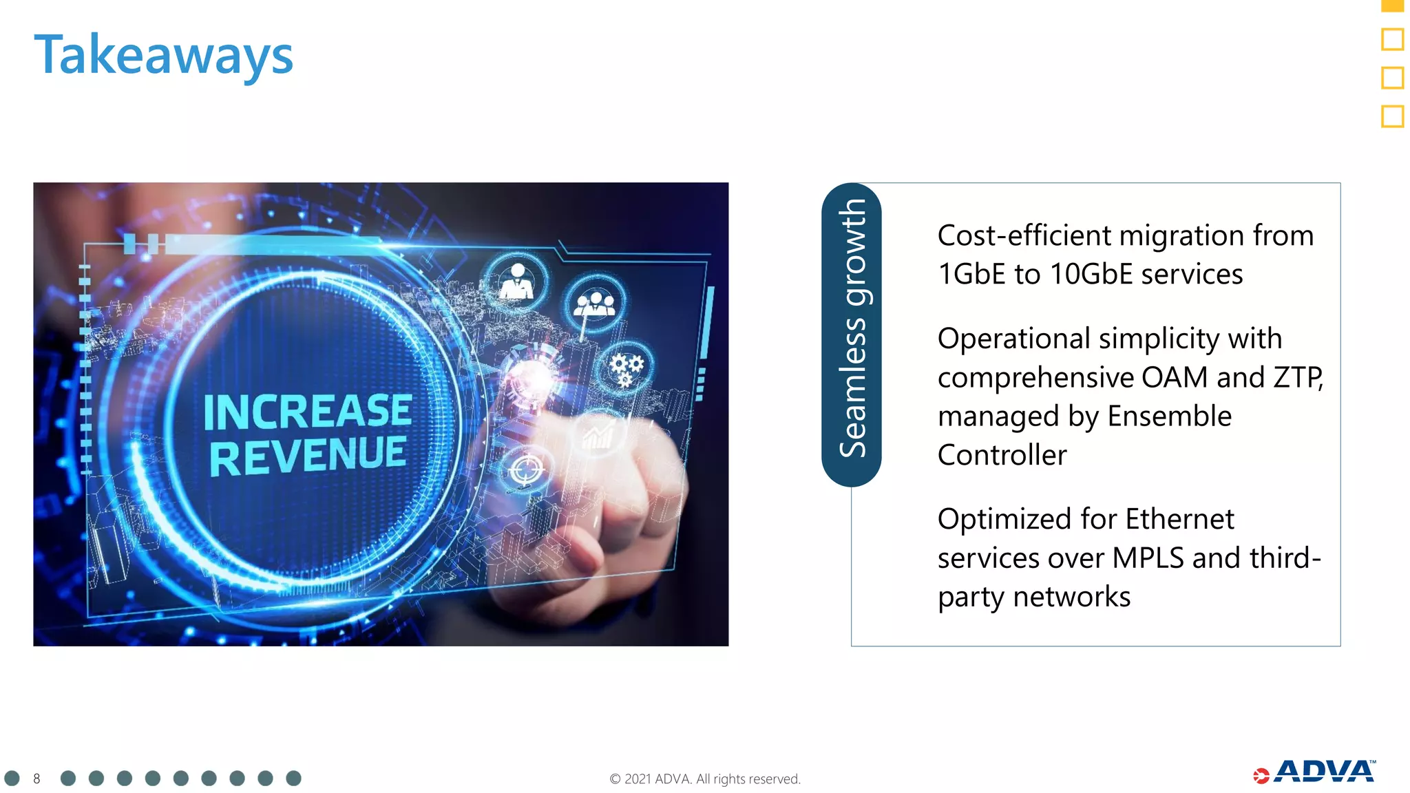 Seamless growth from 1G to 10G services with the ADVA FSP 150-XG108 ...