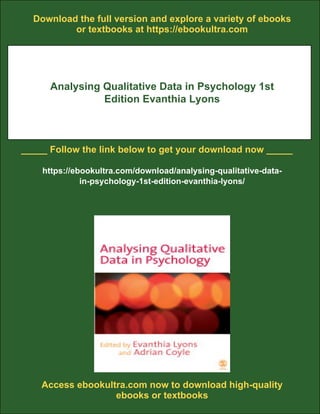 Analysing Qualitative Data in Psychology 1st Edition Evanthia Lyons | PDF
