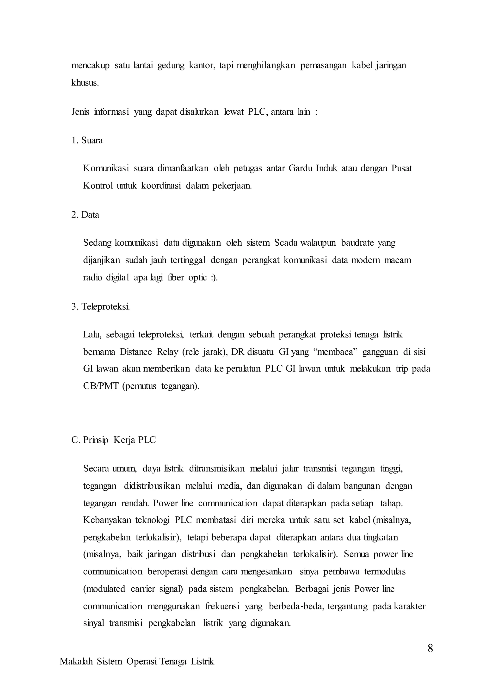 MAKALAH SISTEM OPERASI TENAGA LISTRIK “PLC Sebagai SISTEM KOMUNIKASI ...