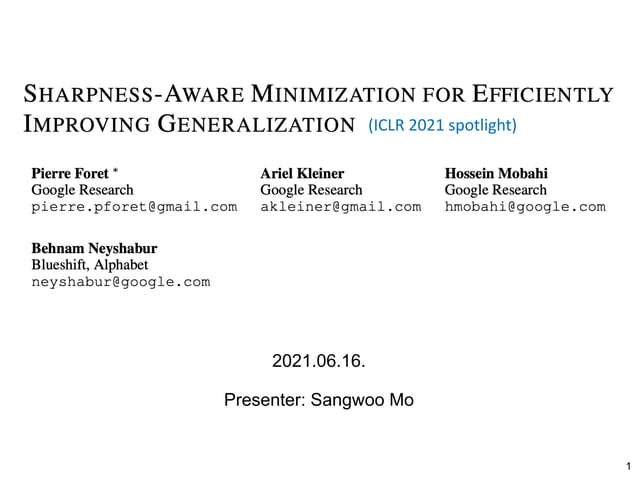 Sharpness-aware minimization (SAM) | PDF | Computing | Technology & Computing