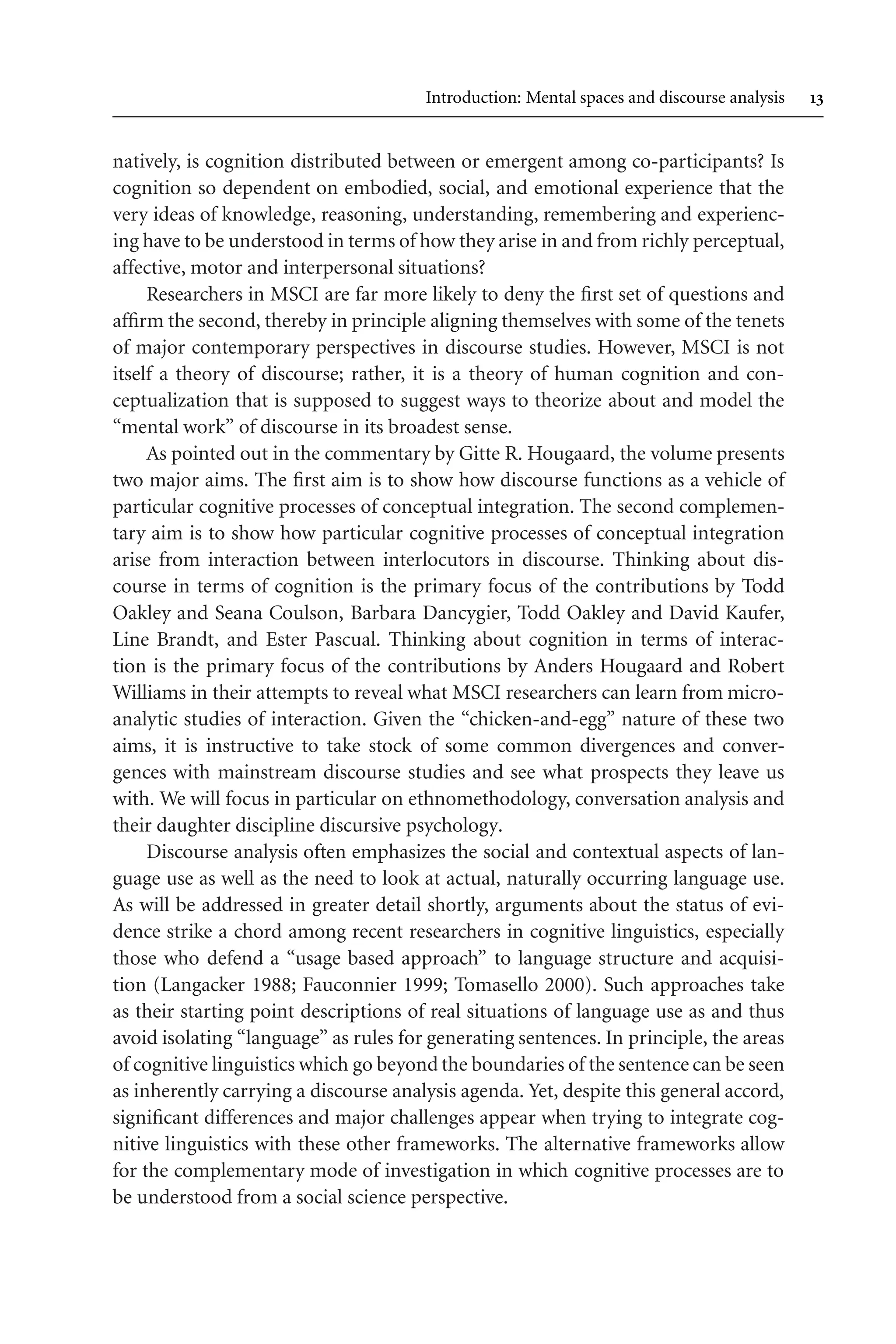 Mental Spaces in Discourse and Interaction Todd Oakley | PDF