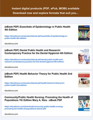 (Original PDF) The New Public Health 4th Edition | PDF