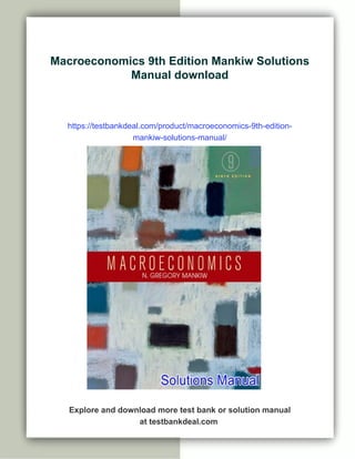 Macroeconomics 9th Edition Mankiw Solutions Manual | PDF