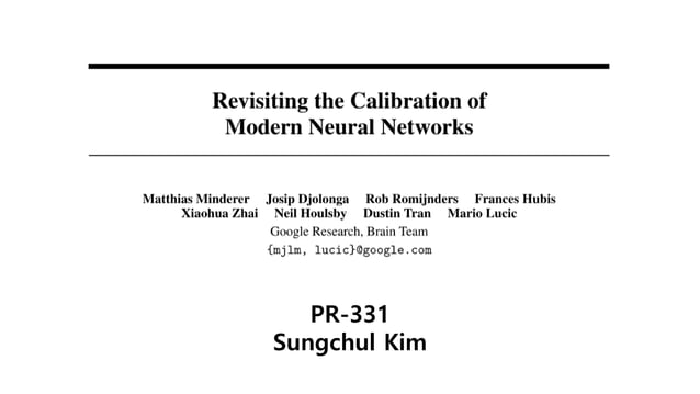 Revisiting the Calibration of Modern Neural Networks | PPT