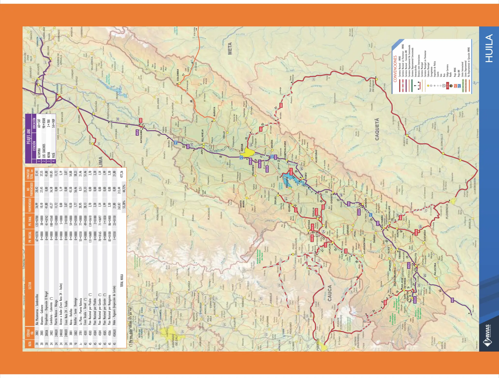 Mapa de carreteras de Colombia 2022 INVIAS | PDF