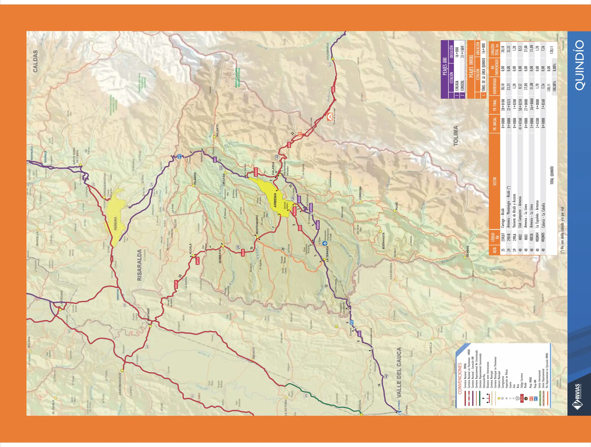 Mapa de carreteras de Colombia 2022 INVIAS | PDF