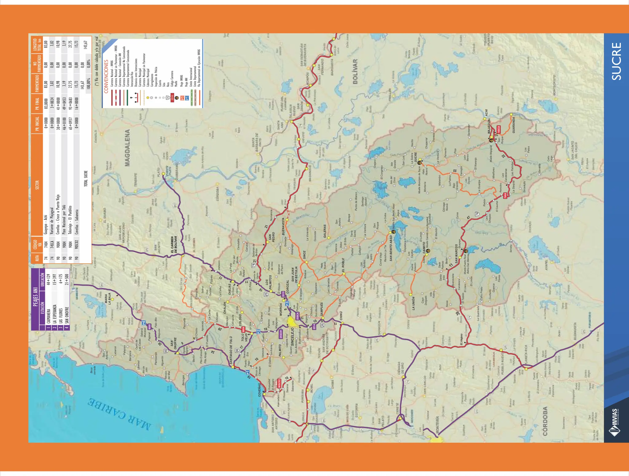 Mapa de carreteras de Colombia 2022 INVIAS | PDF