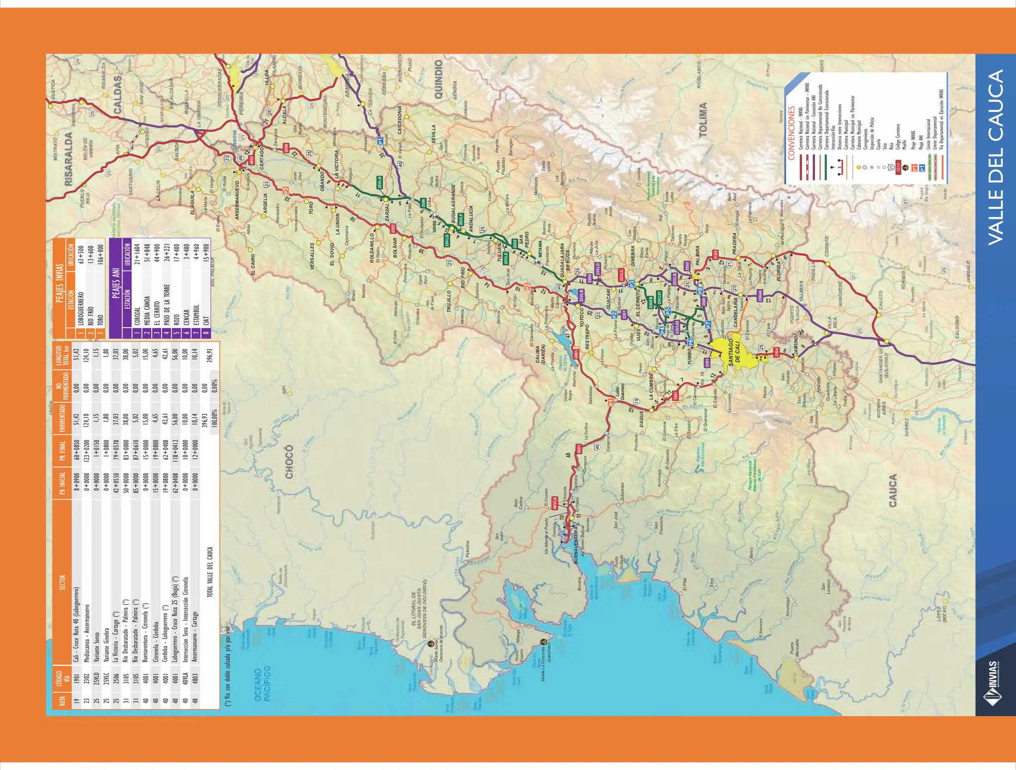 Mapa de carreteras de Colombia 2022 INVIAS | PDF