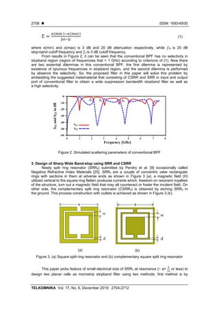 First order parallel coupled BPF with wideband rejection based on SRR and CSRR | PDF