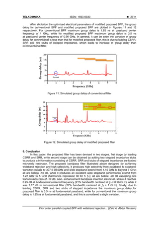 First order parallel coupled BPF with wideband rejection based on SRR and CSRR | PDF