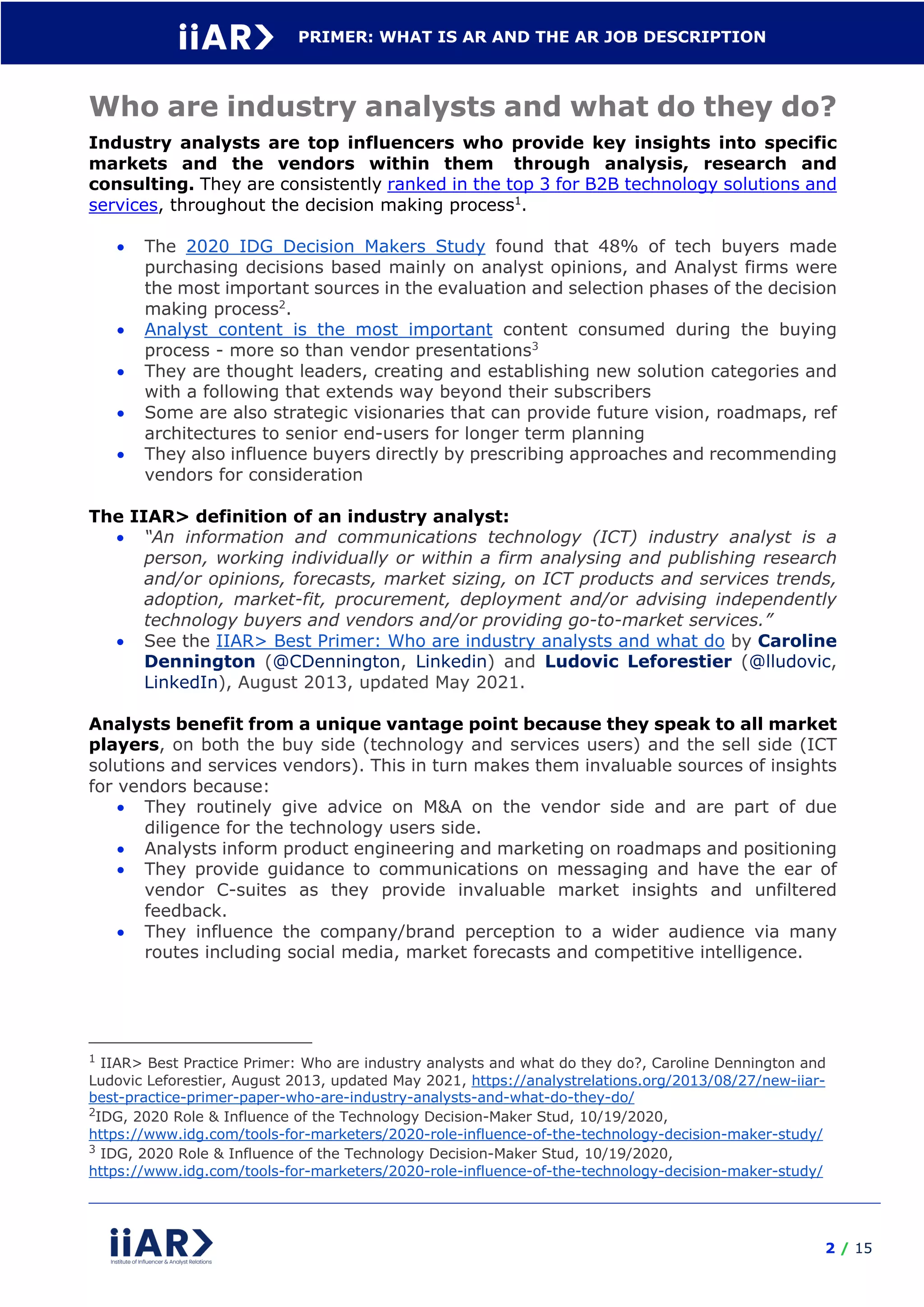 IIAR> Primer: what is analyst relations? | PDF | Mergers and Acquisitions | Business Banking ...