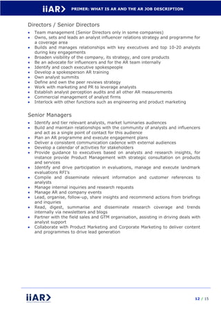 IIAR> Primer: what is analyst relations? | PDF