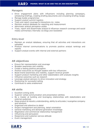 IIAR> Primer: what is analyst relations? | PDF