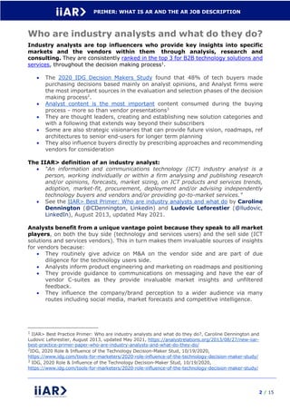 IIAR> Primer: what is analyst relations? | PDF