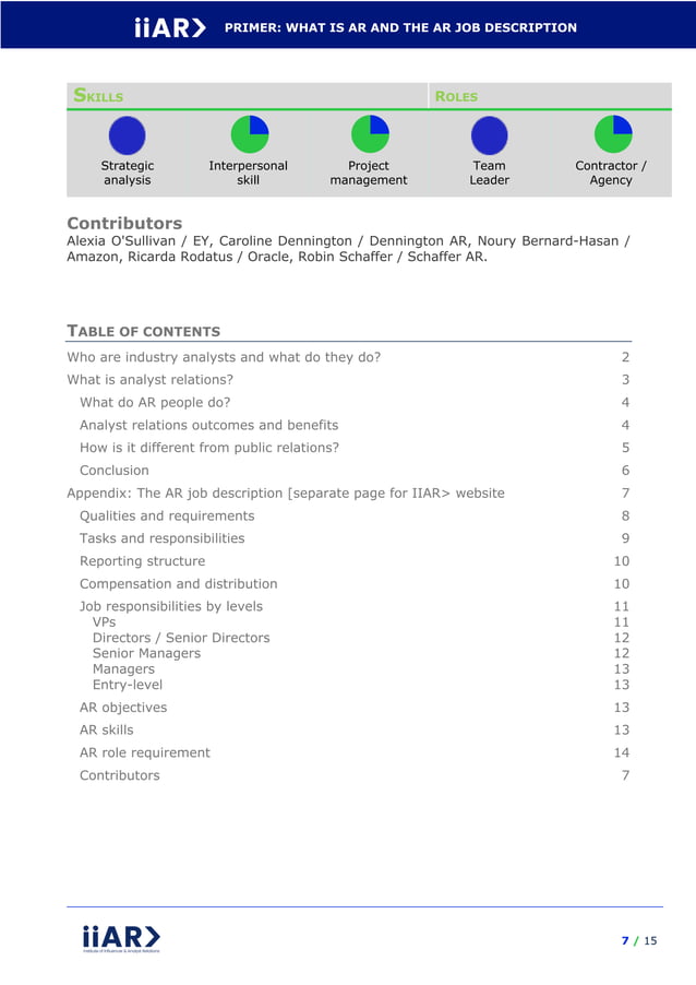 IIAR> Primer: what is analyst relations? | PDF