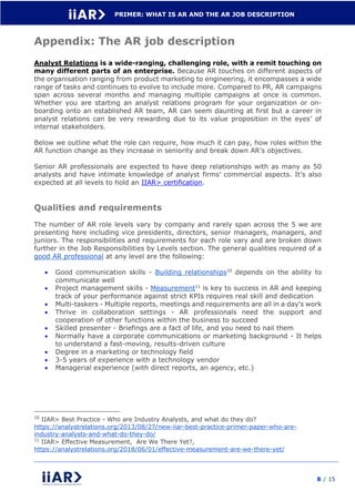 IIAR> Primer: what is analyst relations? | PDF