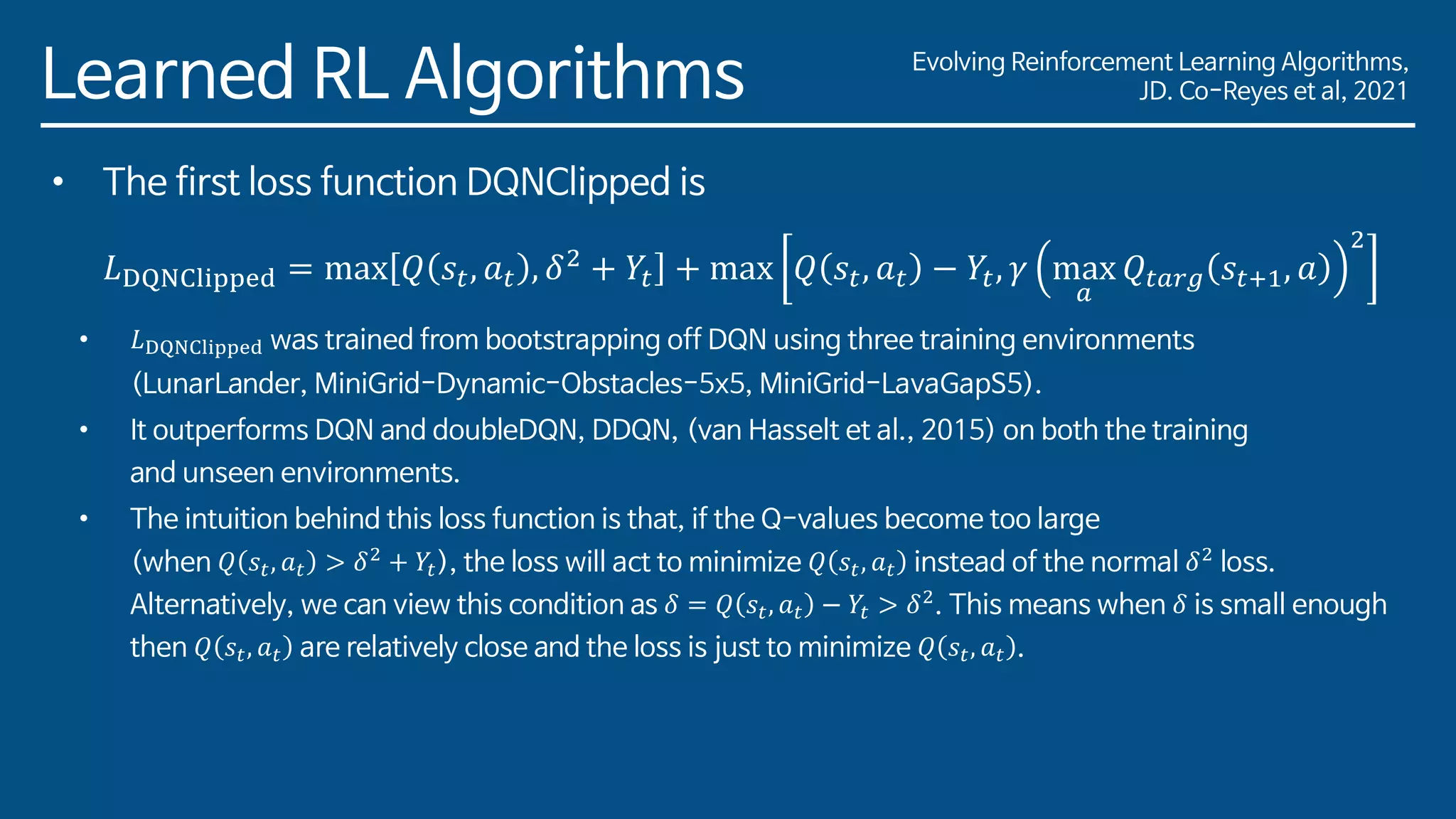 Evolving Reinforcement Learning Algorithms Jd Co Reyes Et Al 2021 Ppt