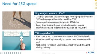 Introducing the industry’s first commercial 25Gbit/s Carrier Ethernet ...
