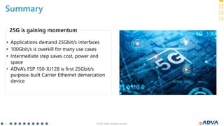 Introducing the industry’s first commercial 25Gbit/s Carrier Ethernet ...