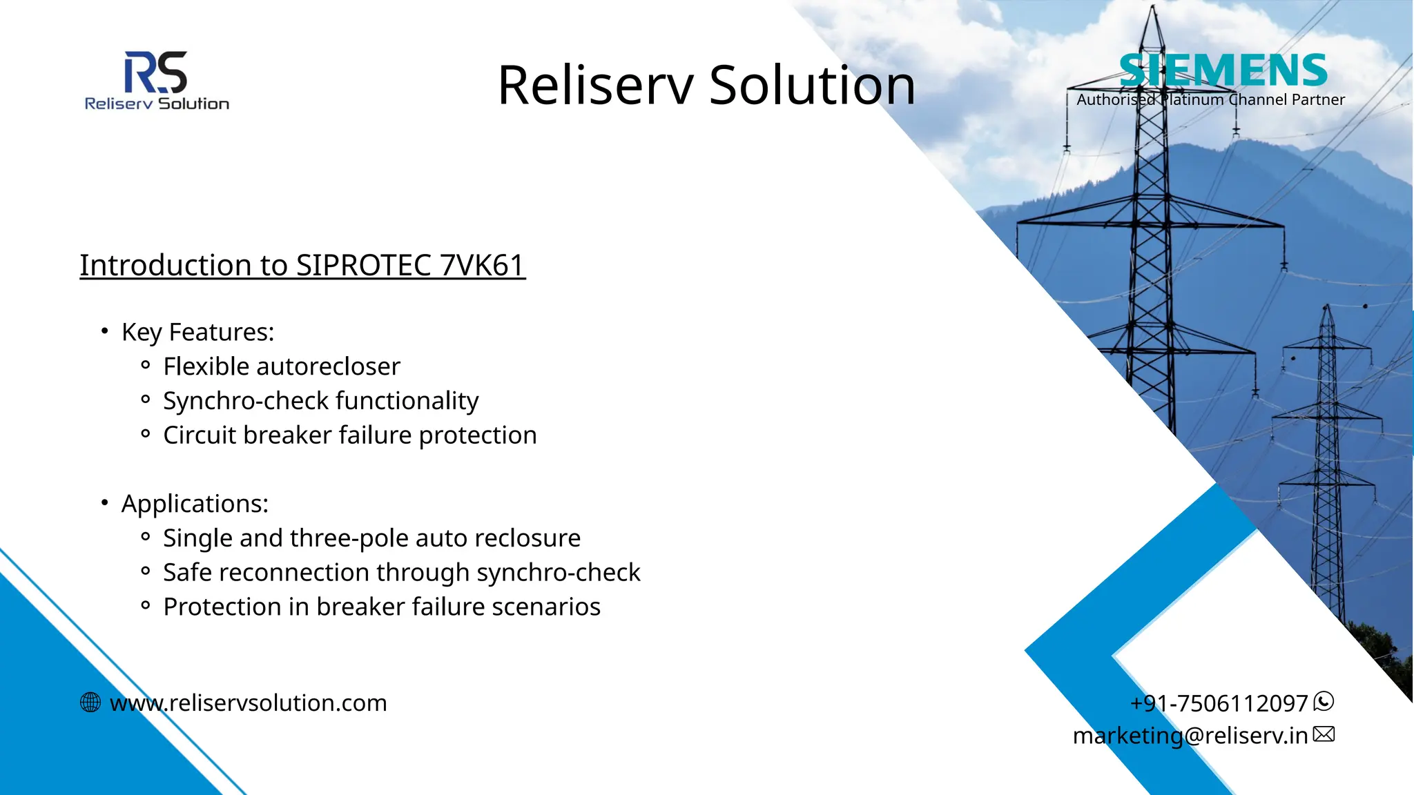 Siemens SIPROTEC 4 7VK61 Protection Relay: | PPTX