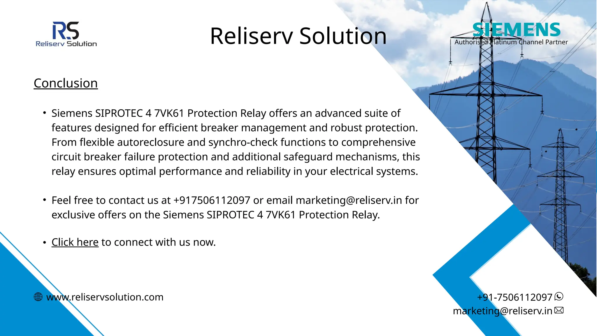 Siemens SIPROTEC 4 7VK61 Protection Relay: | PPTX