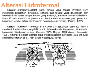 Definisi dan Aplikasi Alterasi Hidrotermal | PPTX