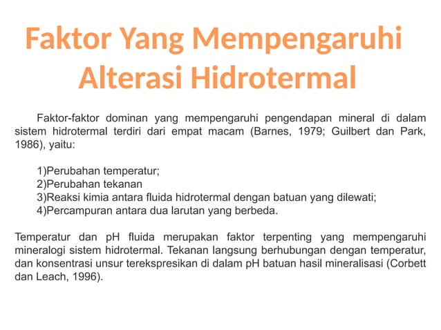 Definisi dan Aplikasi Alterasi Hidrotermal | PPTX