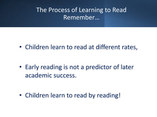 The Process of Learning to Read | PPTX