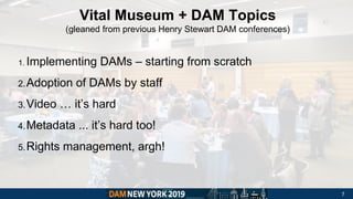2019 DAMS and Cultural Heritage - a Professional Dialog | PPT